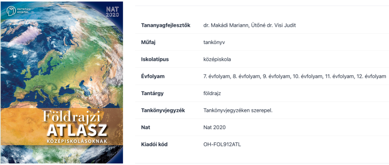 Földrajzi atlasz középiskolásoknak – GeoMetodika